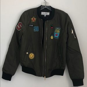 Sebby | Jackets & Coats | Sebby Patch Embellished Bomber Jacket | Poshmark